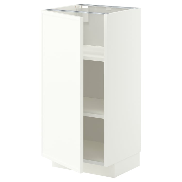 METOD bänkskåp med hyllplan, vit/Aspudden matt vit, 40x37 cm - IKEA Finland