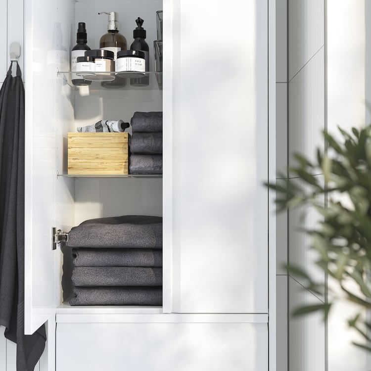 ÄNGSJÖN colonne avec portes et tiroirs, brillant blanc, 60x35x195 cm - IKEA
