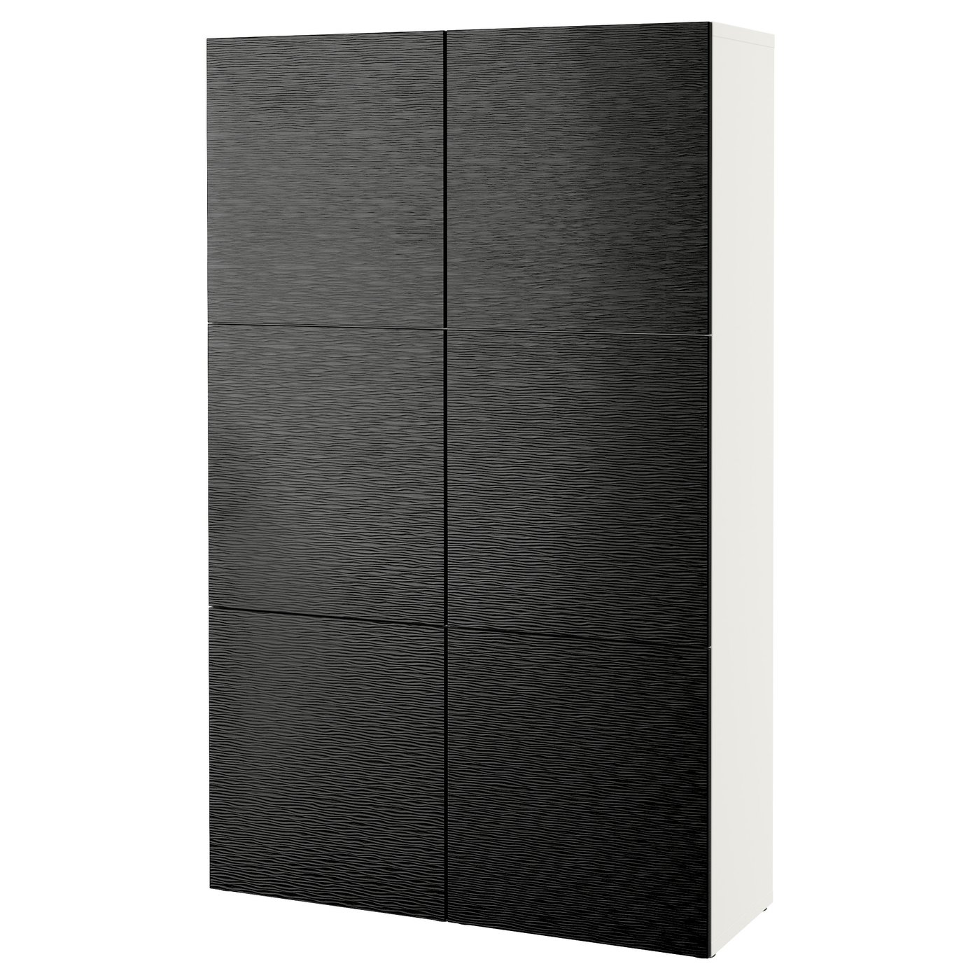 BESTÅ combinaison rangement portes, blanc/Laxviken noir, 120x42x193 cm ...