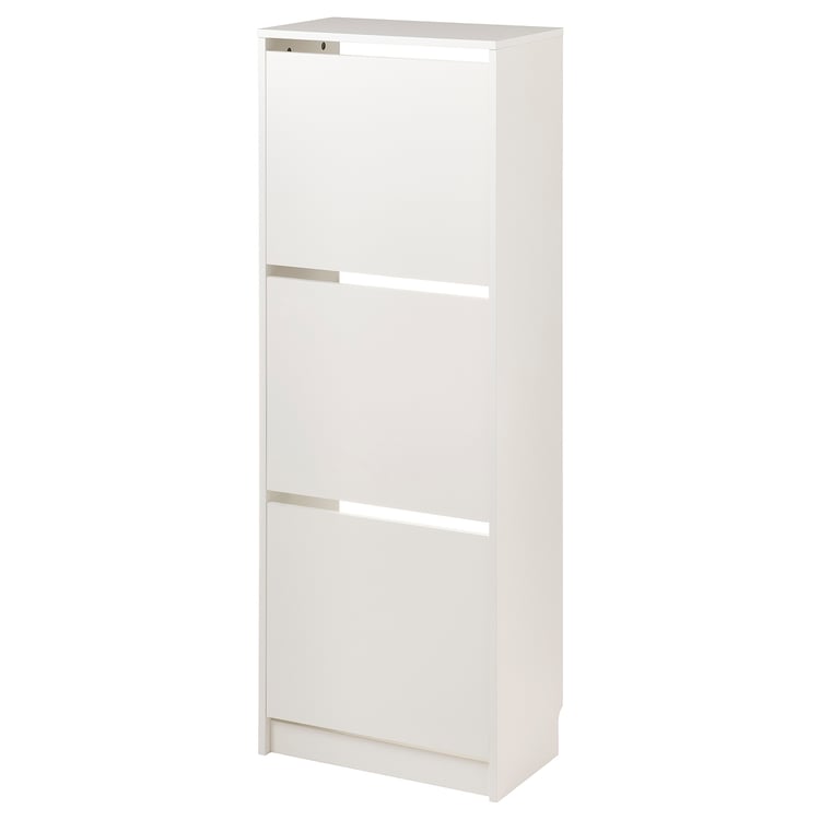 BISSA armoire à chaussures 3 casiers, blanc, 49x28x135 cm - IKEA