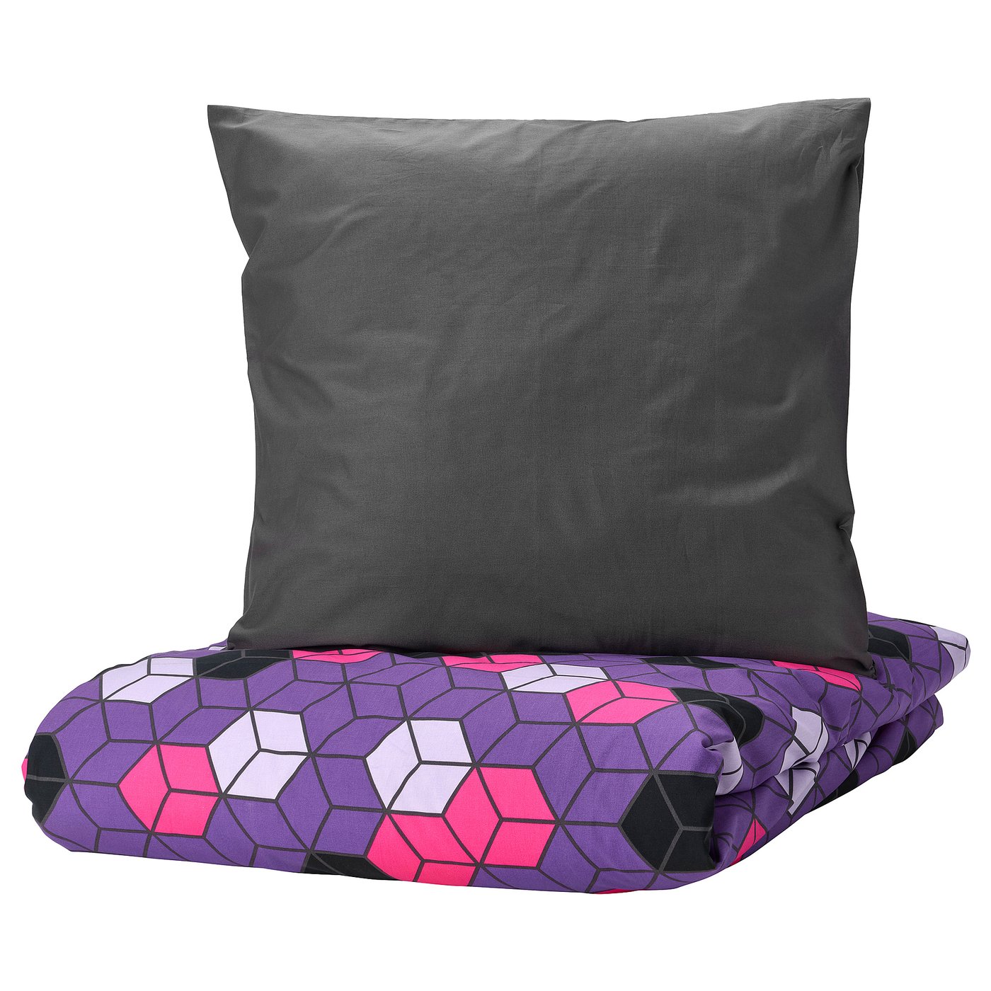 BLÅSKATA housse de couette et 1 taie, violet/noir à motifs, 150x200 ...