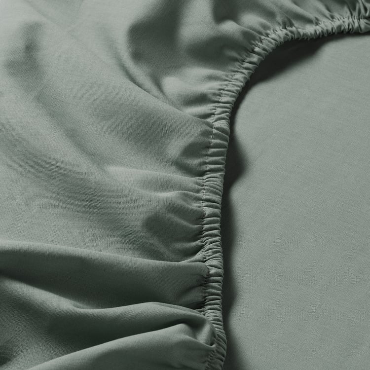 DVALA drap housse, gris vert, 160x200 cm - IKEA