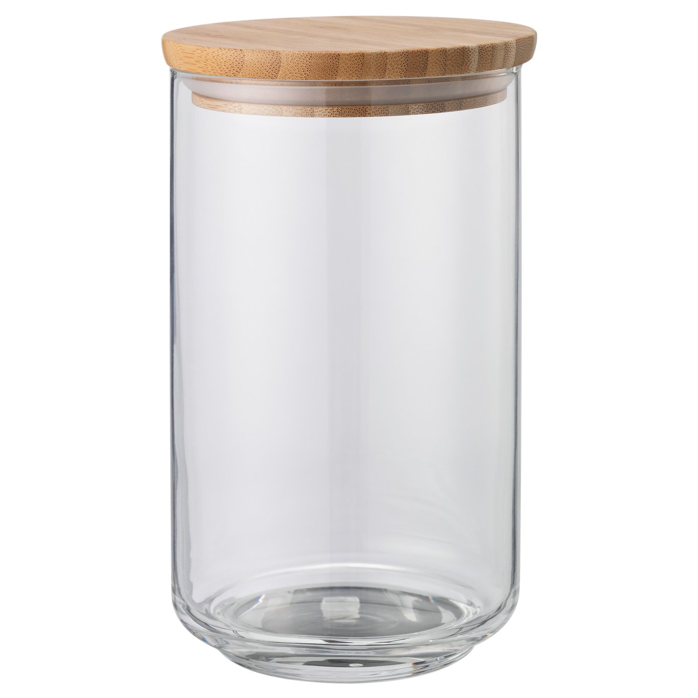 EKLATANT Bocal avec couvercle - verre transparent, bambou - IKEA