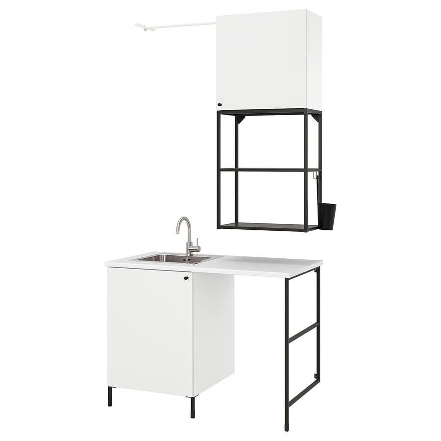 ENHET buanderie, anthracite/blanc, 139x63.5x87.5 cm - IKEA