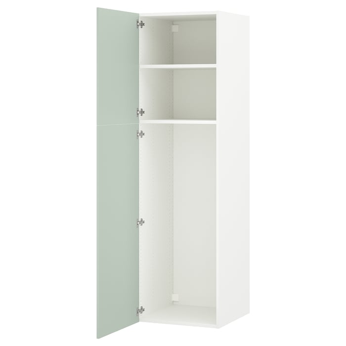 ENHET élément haut avec 2 portes, blanc/gris-vert pâle, 60x62x210 cm - IKEA