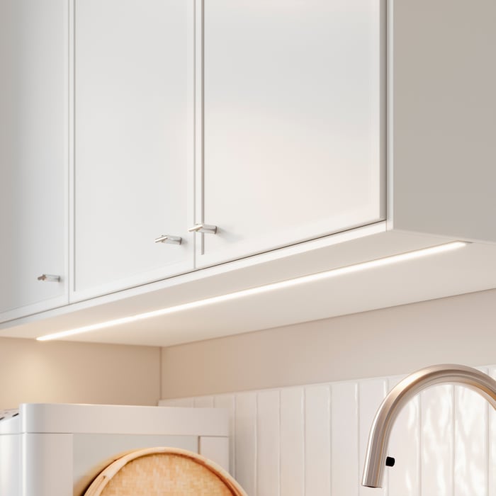 FÖRBÄTTRA panneau de finition pour éclairage, blanc mat, 221 cm - IKEA