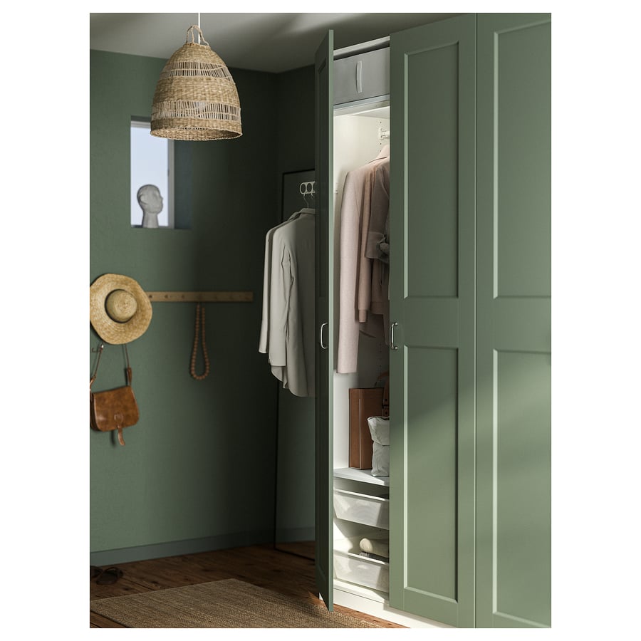 GRIMO porte avec charnières, gris vert, 50x195 cm - IKEA