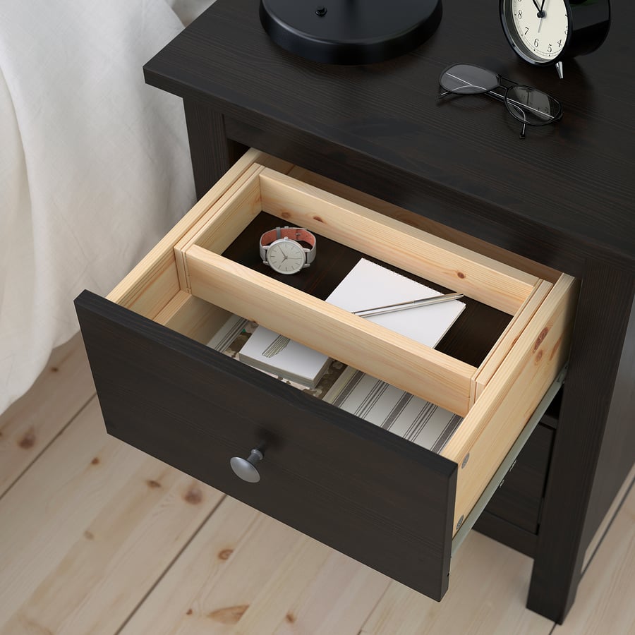 HEMNES Commode 2 tiroirs, brun noir, 54x66 cm - IKEA
