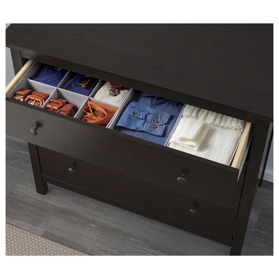 HEMNES Commode 3 tiroirs, brun noir, 108x96 cm - IKEA