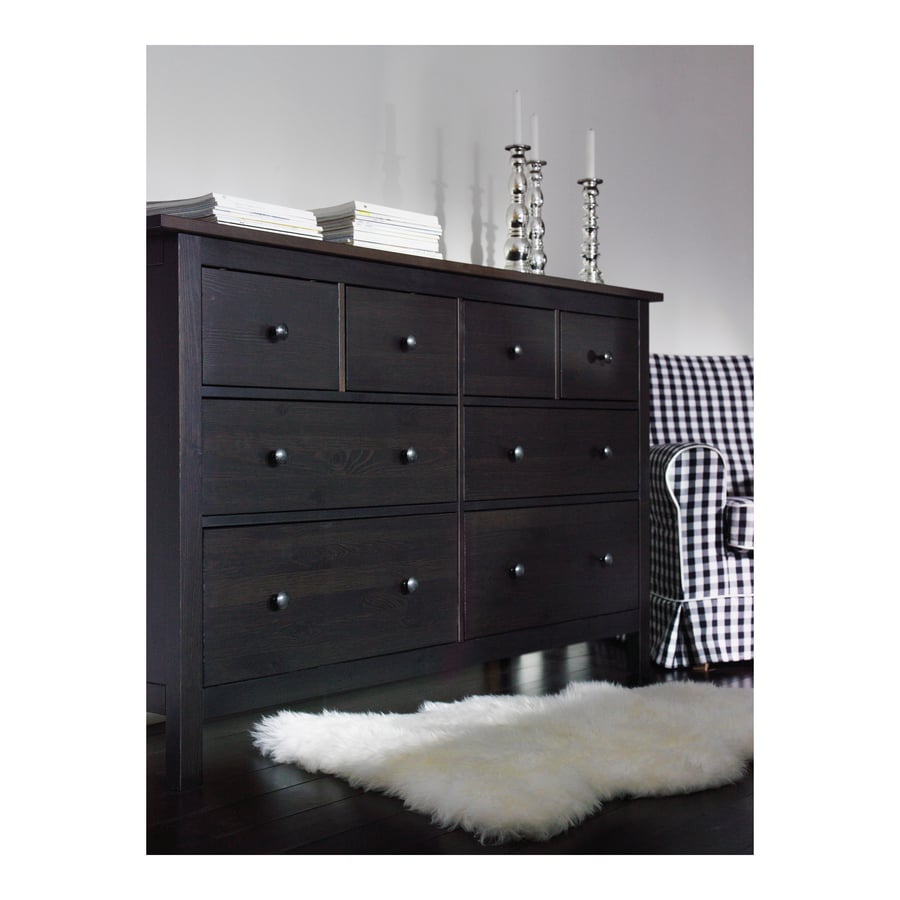 HEMNES Commode 8 tiroirs, brun noir, 160x96 cm - IKEA
