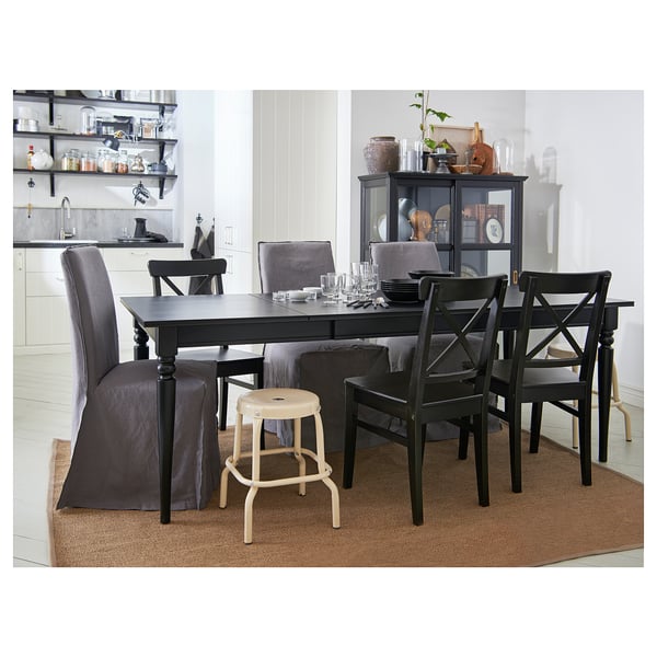 INGATORP Table extensible, noir, 155/215x87 cm - IKEA