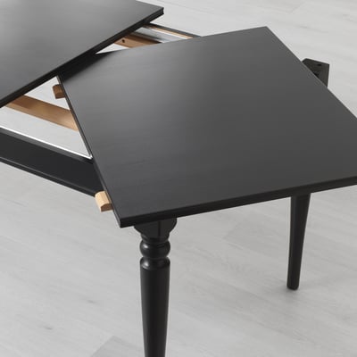 INGATORP Table extensible, noir, 155/215x87 cm - IKEA