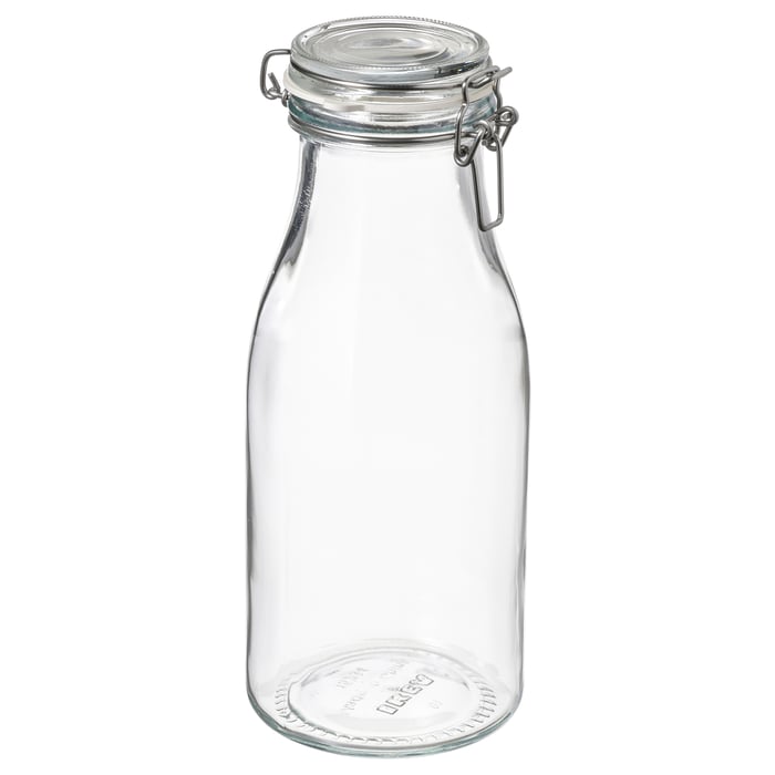KORKEN bocal avec couvercle, verre transparent, 1 l - IKEA