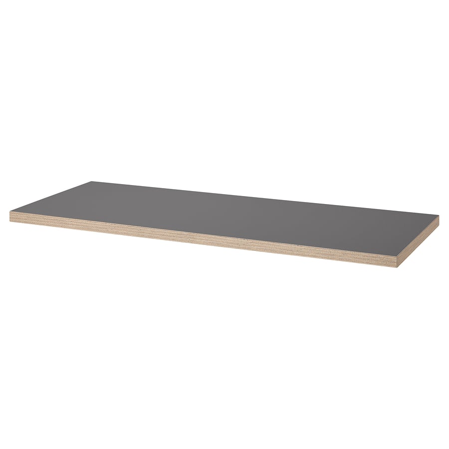 LAGKAPTEN plateau, gris foncé/effet bois, 140x60 cm - IKEA