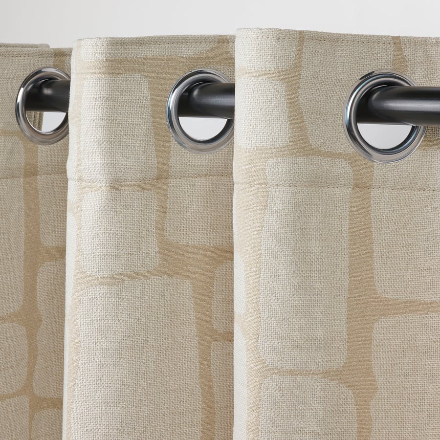 LÖNNSTÄVMAL rideaux occultants, 2 pièces, beige/avec oeillets, 145x250 ...