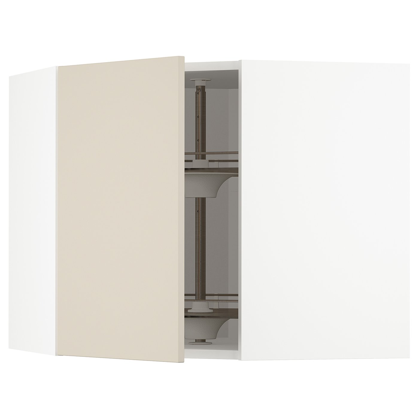 METOD Élément angle mural+rangement pivot, blanc/Havstorp beige, 68x60 ...