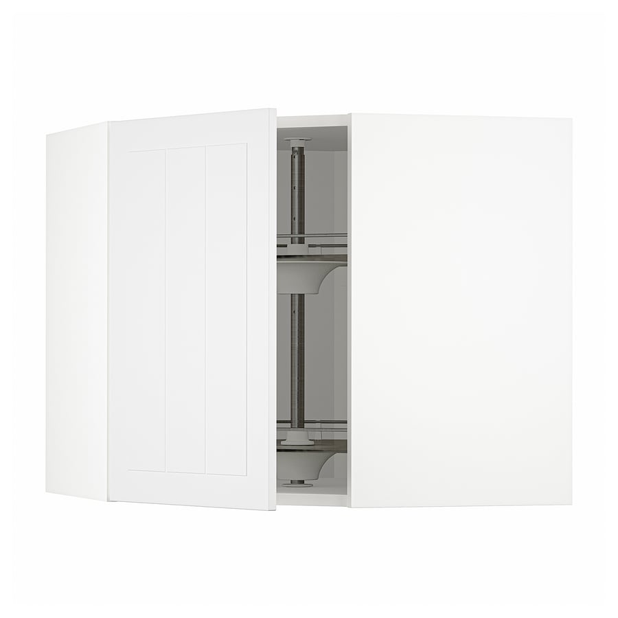 METOD Élément angle mural+rangement pivot, blanc/Stensund blanc, 68x60 ...