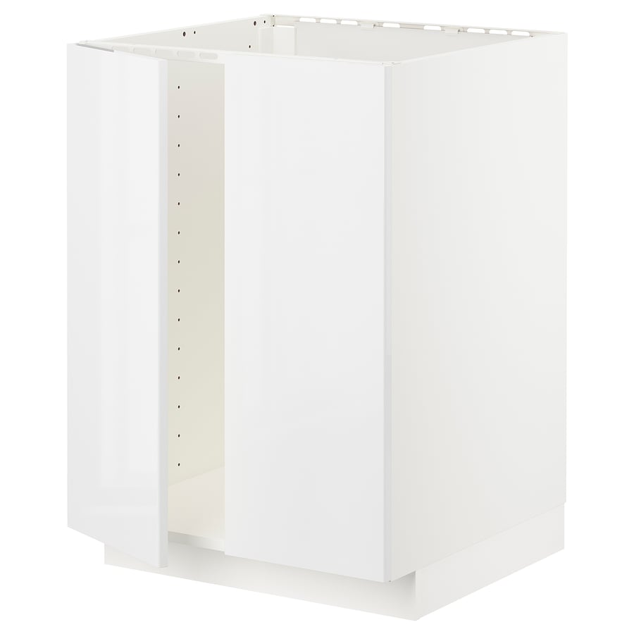 METOD élément évier 2 portes, blanc/Ringhult blanc, 60x60 cm - IKEA