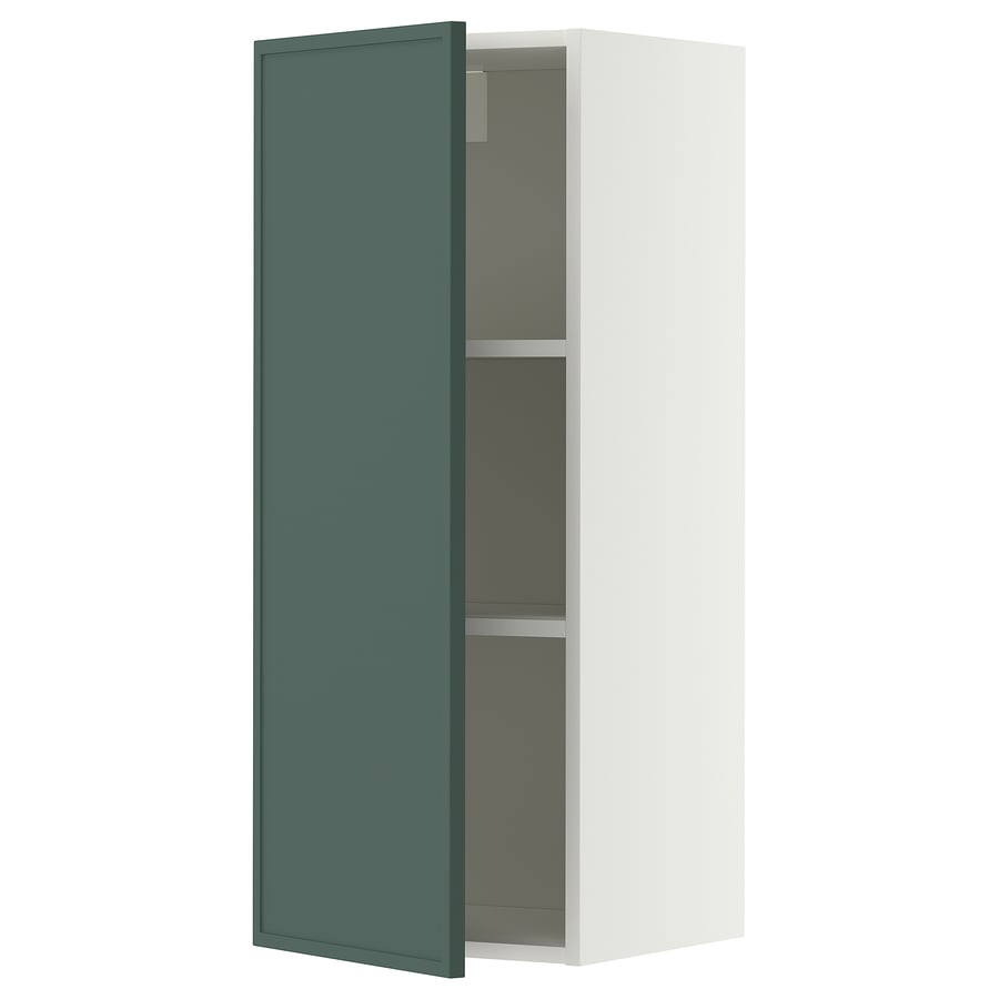 METOD élément mural + tablettes, blanc/Aspudden gris-vert foncé, 40x100 ...