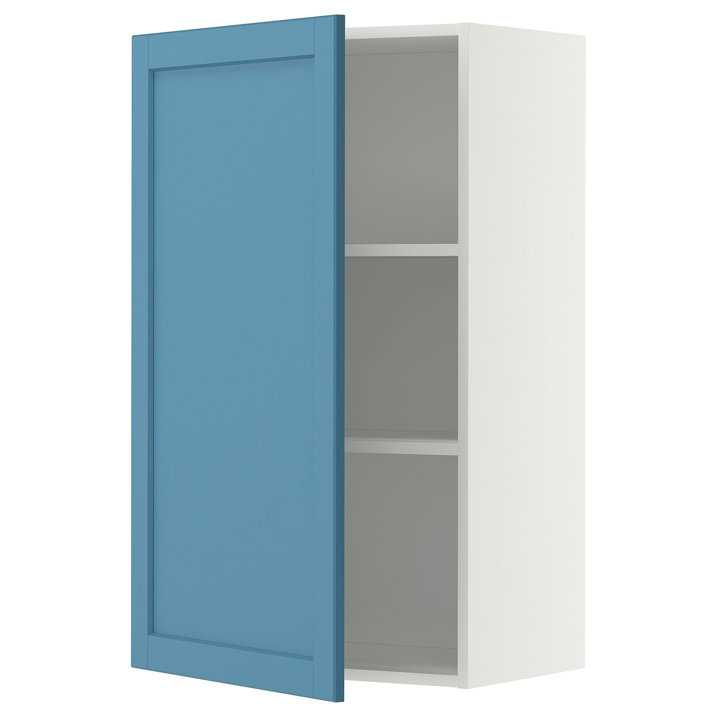 METOD élément mural + tablettes, blanc/Lerhyttan bleu, 60x100 cm - IKEA