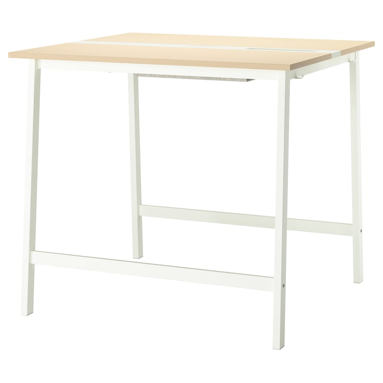 MITTZON table conférence, plaqué bouleau/blanc, 120x108x105 cm - IKEA