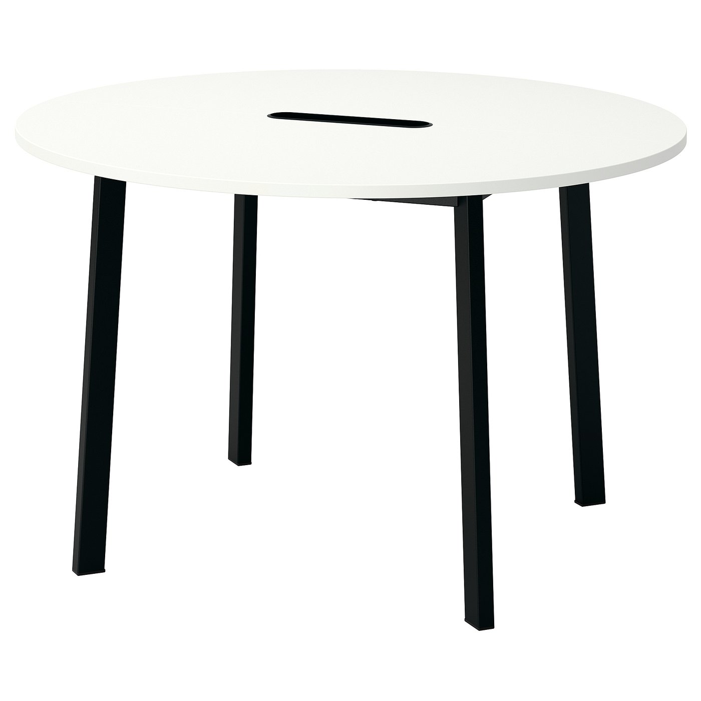 MITTZON table conférence, rond blanc/noir, 120x75 cm - IKEA