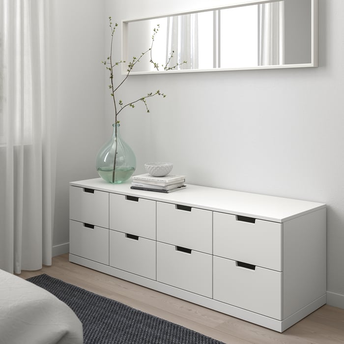 NORDLI commode 8 tiroirs, blanc, 160x54 cm - IKEA