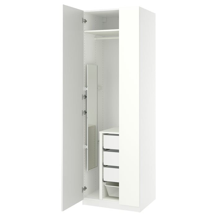 PAX / FORSAND combinaison armoire, blanc/blanc, 75x60x236 cm - IKEA