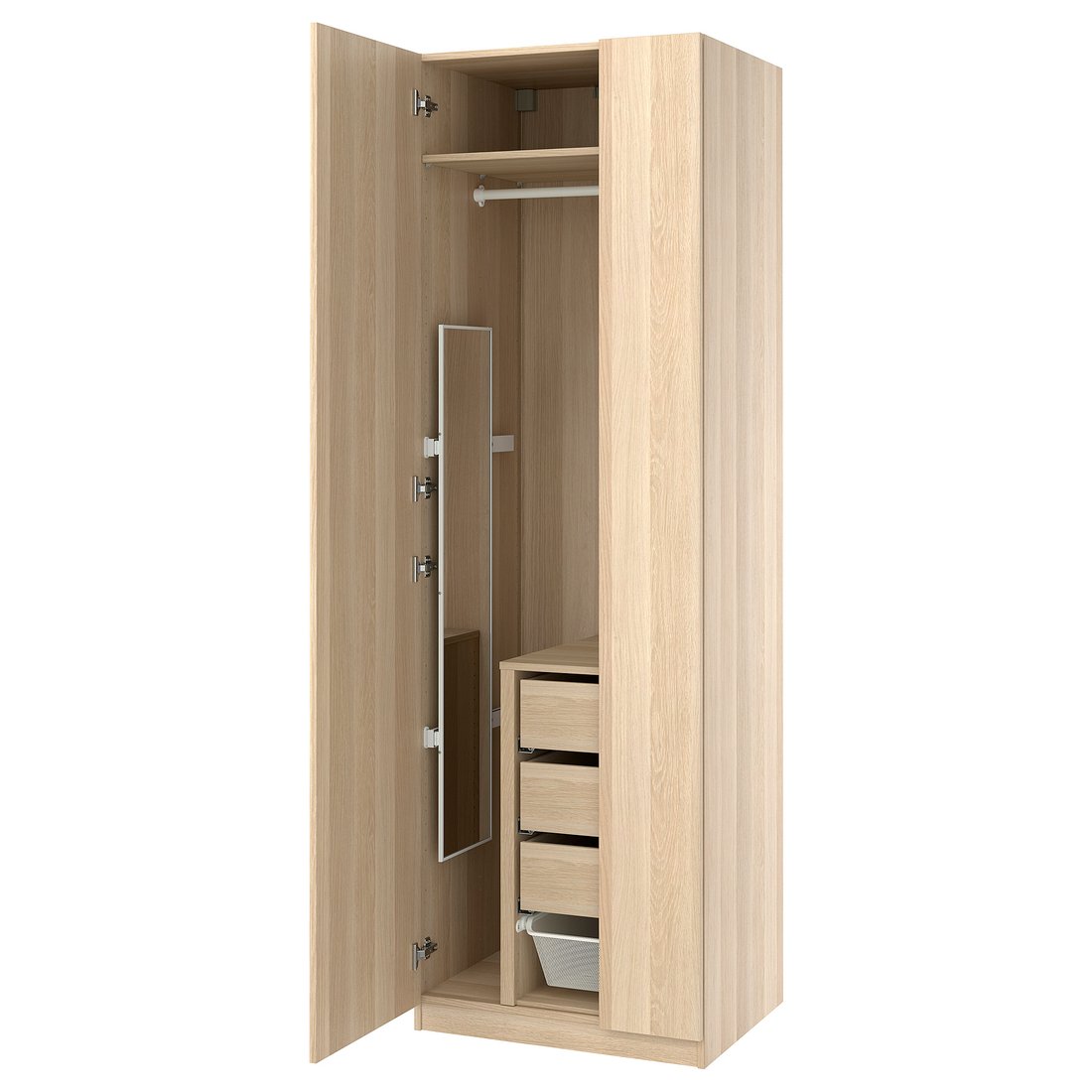 PAX / FORSAND combinaison armoire, effet chêne blanchi effet chêne ...