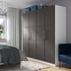 PAX / MERÅKER armoire-penderie, blanc/gris foncé, 200x60x201 cm - IKEA