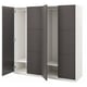 PAX / MERÅKER armoire-penderie, blanc/gris foncé, 200x60x201 cm - IKEA