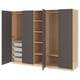 PAX / MERÅKER armoire-penderie, effet chêne blanchi/gris foncé ...