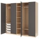 PAX / MERÅKER armoire-penderie, effet chêne blanchi/gris foncé ...