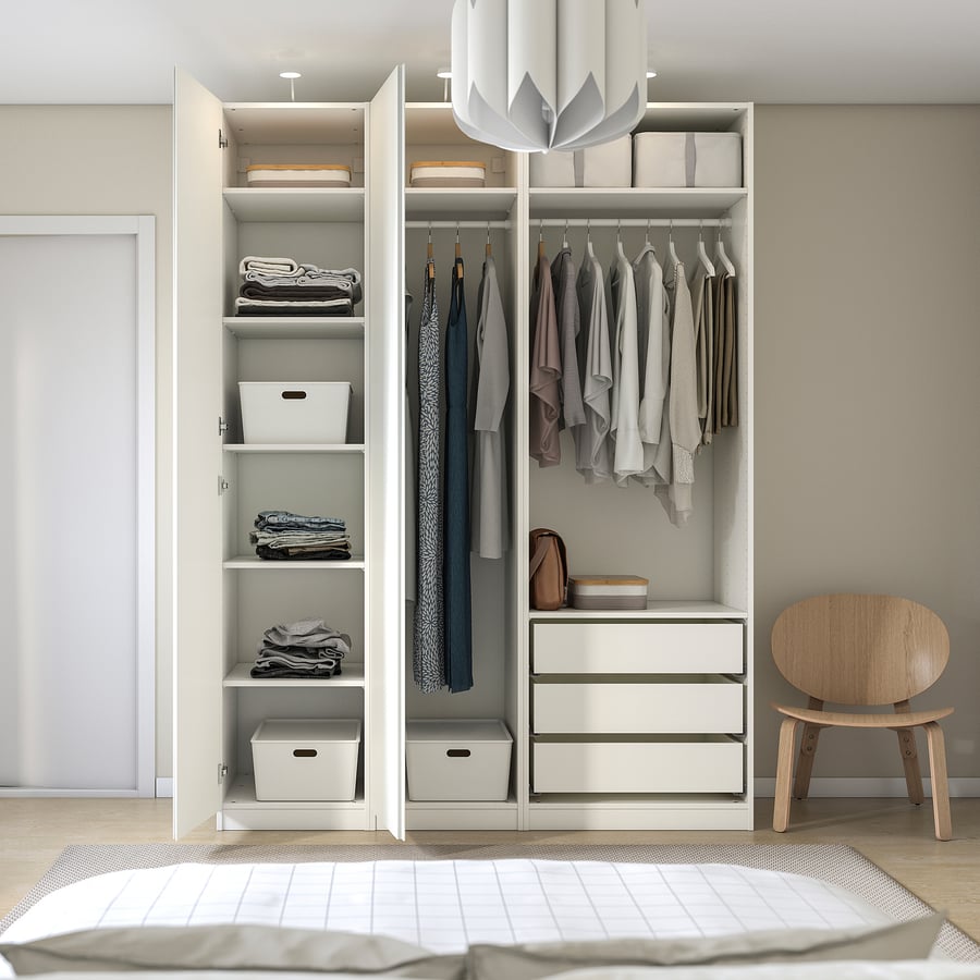 PAX / VIKANES armoire-penderie, blanc/blanc, 175x60x236 cm - IKEA
