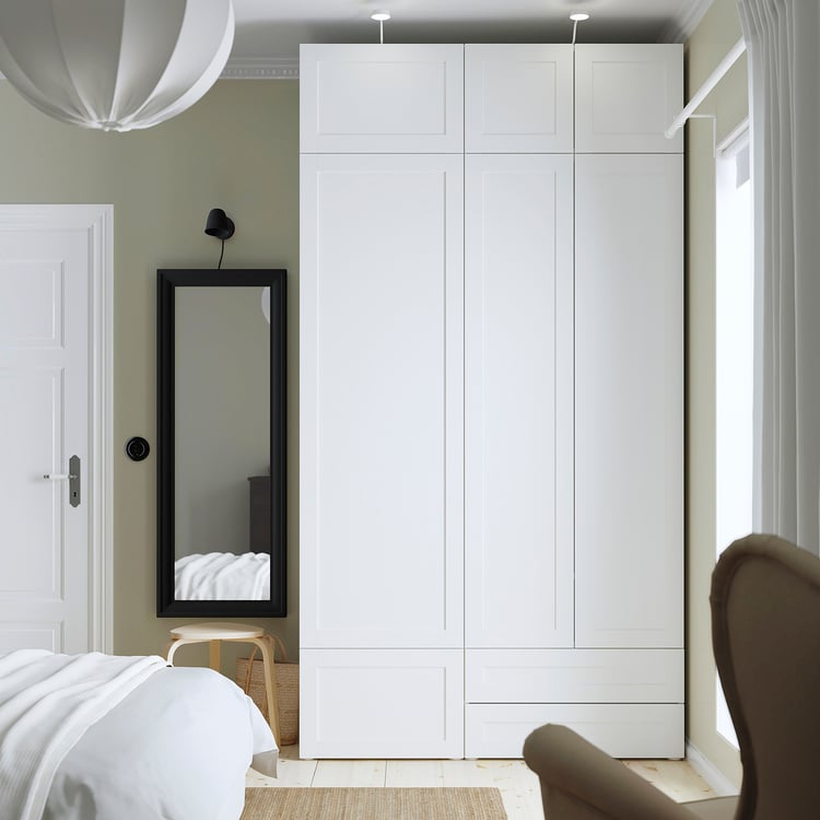 PLATSA combinaison armoire, blanc/Sannidal blanc, 140x57x261 cm - IKEA