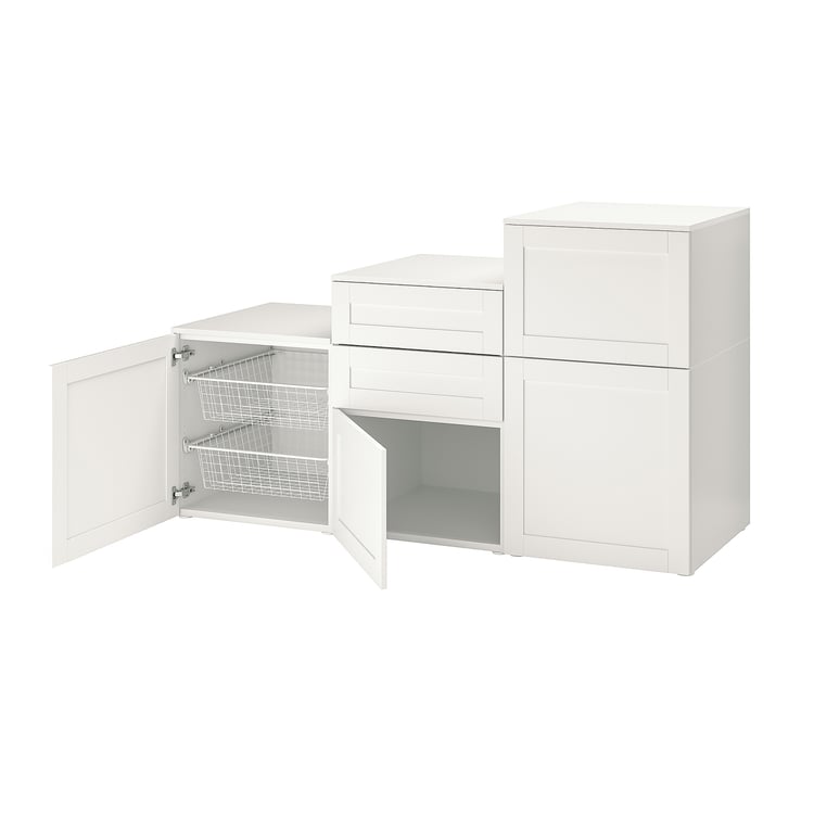 PLATSA élément avec portes et tiroirs, blanc/Sannidal blanc, 180x57x103 ...