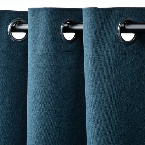 ROSENMANDEL rideaux assombrissants, 2 pièces, bleu foncé avec oeillets ...