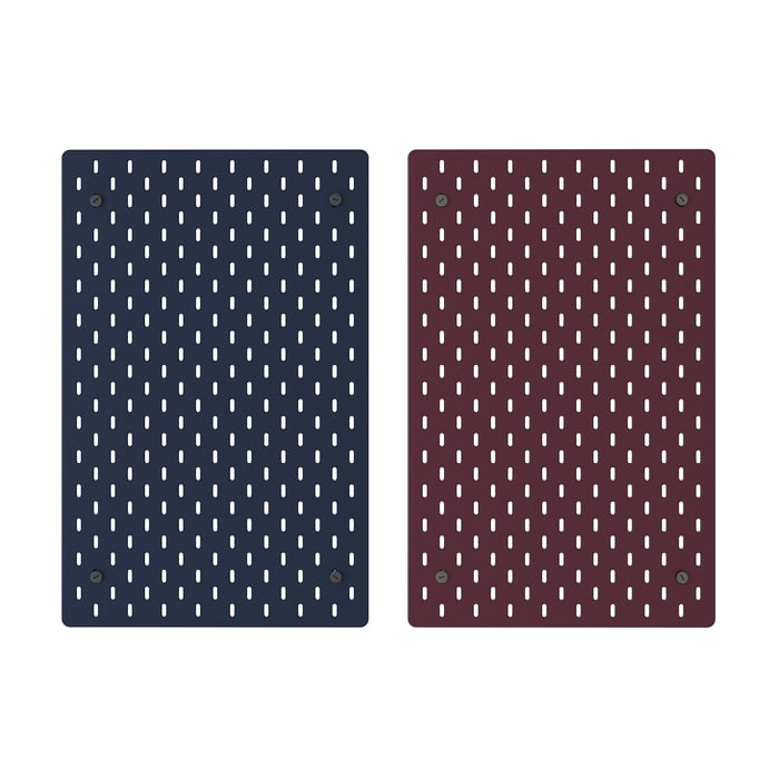 SKÅDIS panneau perforé, double face/bleu gris foncé prune-rouge, 36x56 ...