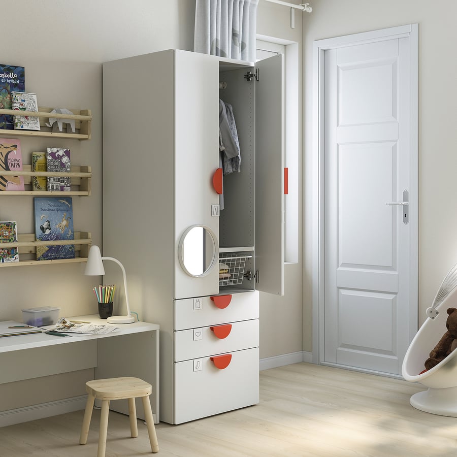 SMÅSTAD / PLATSA Armoire-penderie, blanc blanc/avec 3 tiroirs, 60x57x181 cm - IKEA