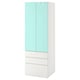 SMÅSTAD / PLATSA armoire-penderie, blanc blanc/avec 3 tiroirs, 60x57x181 cm - IKEA