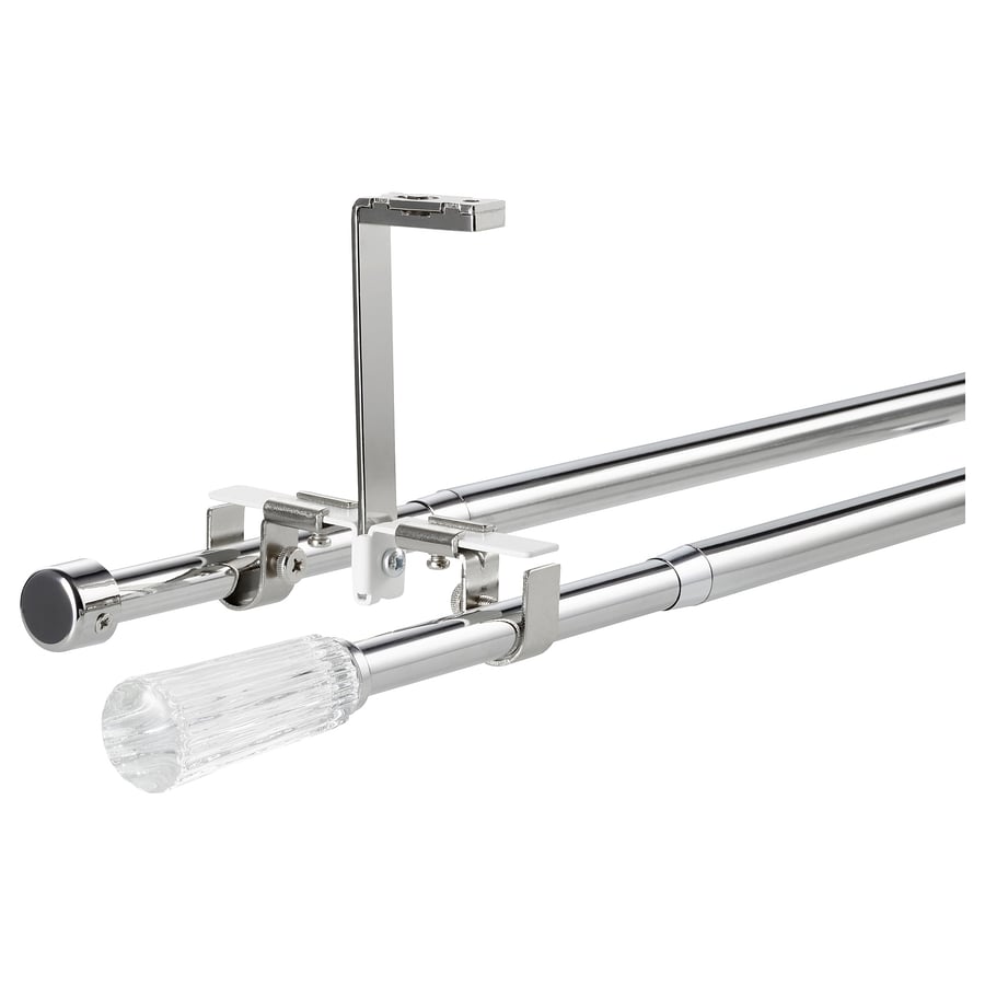 SOLDVÄRGMAL set tringle à rideaux double, couleur argent, 120-210 cm19 mm - IKEA