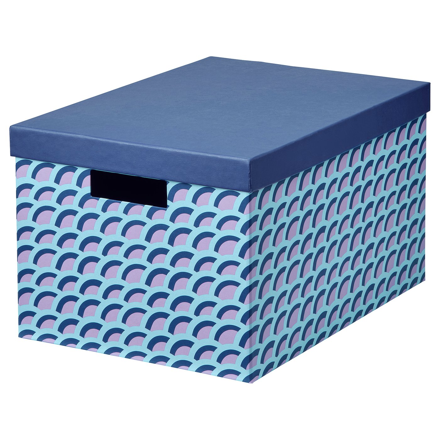 TJENA Boîte de rangement avec couvercle, gris multicolore/carton ...