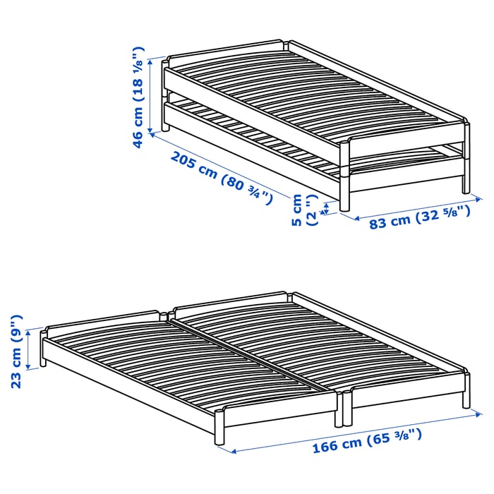 UTÅKER Lit empilable, pin, 80x200 cm - IKEA