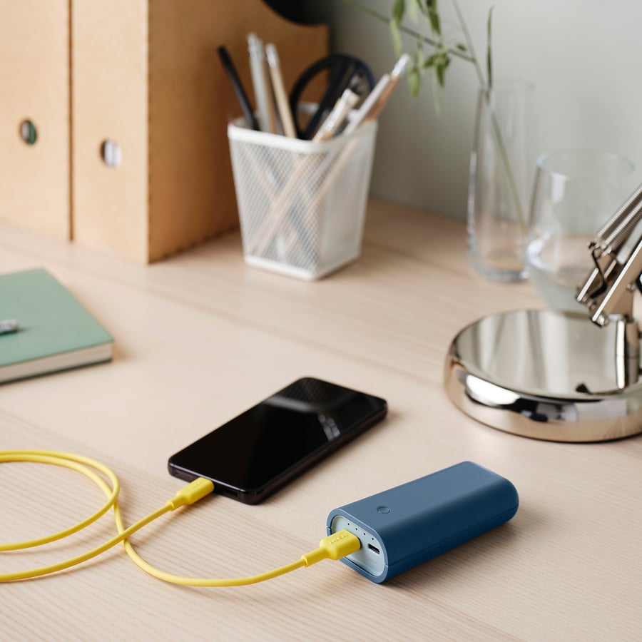 VARMFRONT chargeur mobile universel, bleu, 5200 mAh - IKEA