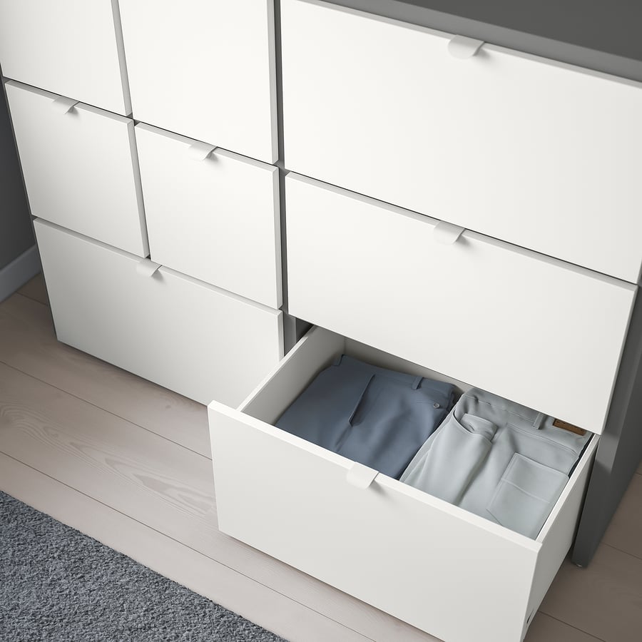 VISTHUS commode 8 tiroirs, gris/blanc, 122x96 cm - IKEA