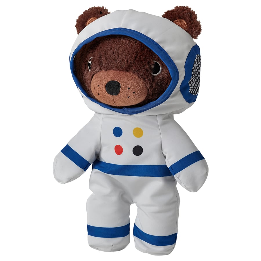 AFTONSPARV soft toy with astronaut suit, bear, 28 cm - IKEA UK