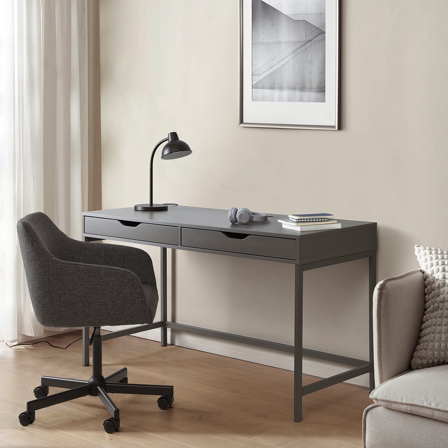 ALEX desk, dark grey, 132x58 cm - IKEA UK