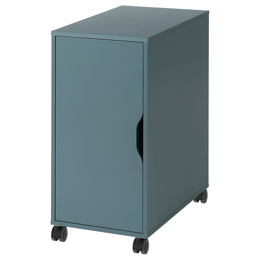 ALEX storage unit on castors, grey-turquoise/black, 36x76 cm - IKEA