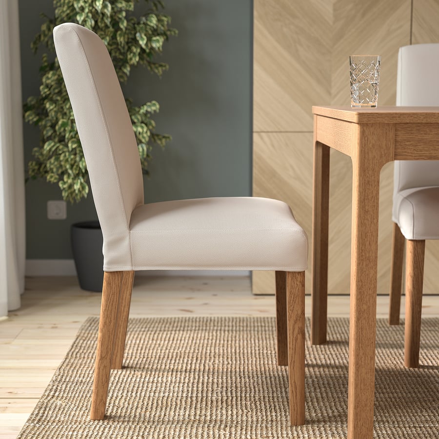 BERGMUND dining chair, oak effect/Hallarp beige - IKEA UK
