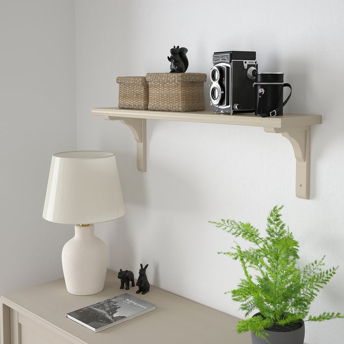 BERGSHULT shelf, grey-beige, 80x20 cm - IKEA UK